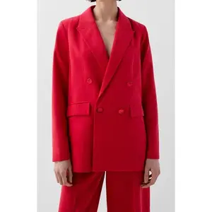 SCALPERS Double-breasted Blazer - Red