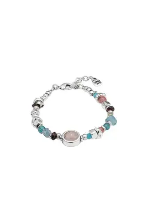 UNODE50 Textured Stone Bracelet - Silver