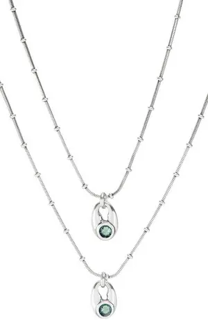 UNODE50 Double Strand Crystal Chain Necklace