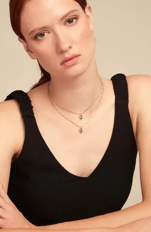 UNODE50 Double Strand Crystal Chain Necklace