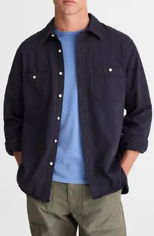 Madewell Cotton Button-up Work Shirt - Deep Indigo