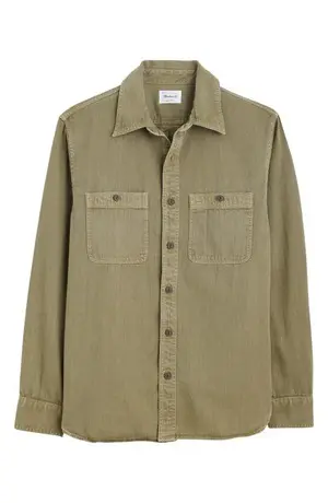 Madewell Cotton Button-up Work Shirt - Olive