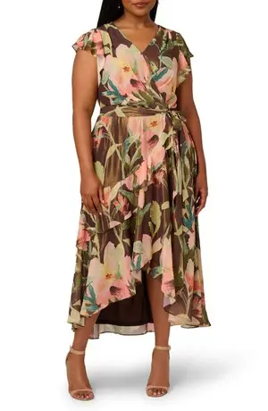 Adrianna Papell Floral High-low Cocktail Dress