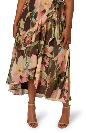 Adrianna Papell Floral High-low Cocktail Dress