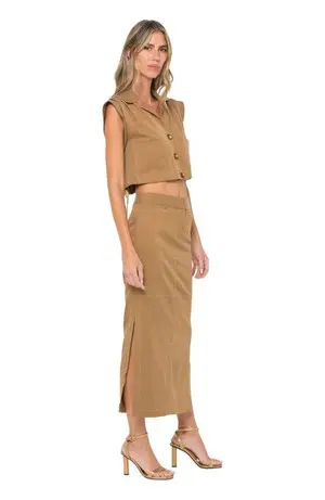 JBQ High-rise Maxi Skirt - Caramel