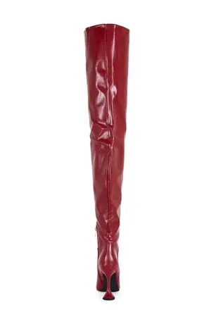 AZALEA WANG Stephan Thigh High Boots - Burgundy