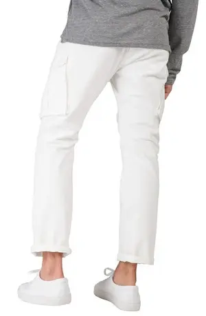 LEVEL 7 Distressed Slim Straight Cargo Jeans