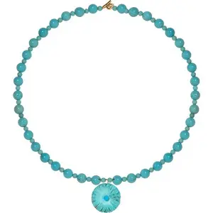 JENNIFER BEHR Chandra Flower Pendant Collar Necklace - Turquoise