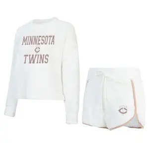 CONCEPTS SPORT Minnesota Twins Painter Sherpa Long Sleeve Top & Shorts Set - White