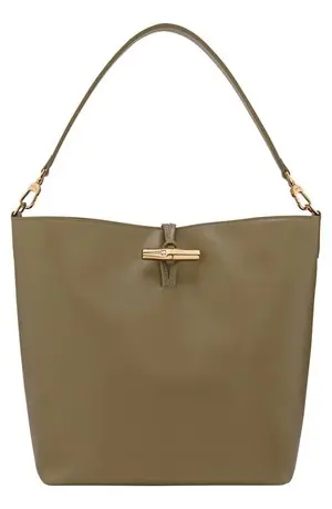 Longchamp Le Roseau Leather Hobo Bag
