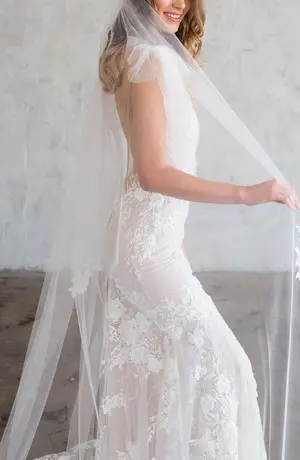 Brides & Hairpins Clarice Cathedral Veil With Lace Edge
