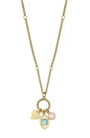 Kurt Geiger Evil Eye Heart Charm Pendant Necklace - Gold/multi