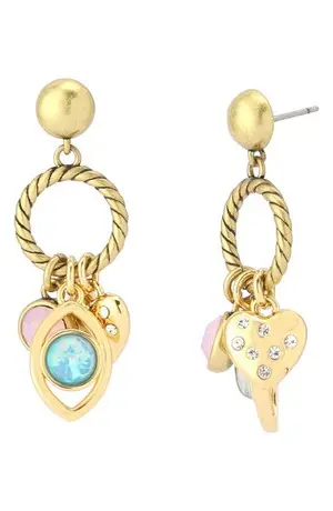 Kurt Geiger Charm Drop Earrings - Gold Multi