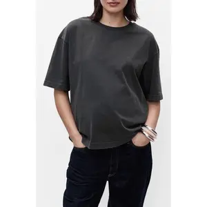 Mango Oversized Cotton Maternity T-shirt - Charcoal