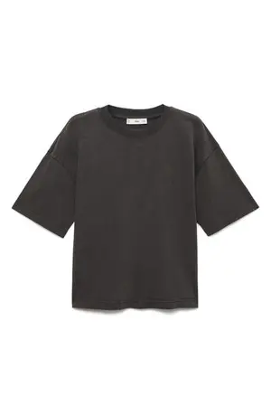 Mango Oversized Cotton Maternity T-shirt - Charcoal