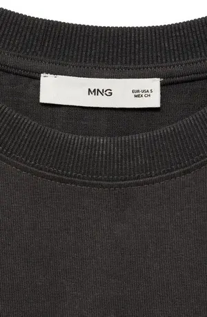 Mango Oversized Cotton Maternity T-shirt - Charcoal