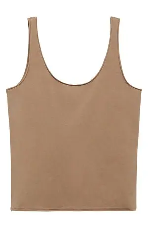 Mango Stretch Cotton Tank - Medium Brown