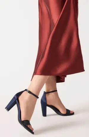 Anne Klein Ankle Strap Sandal - Navy Crystal