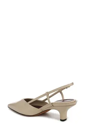 Vince Levvy Slingback Kitten Heel Pumps - Birch Sand