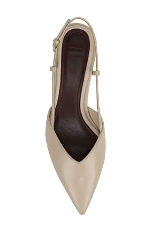 Vince Levvy Slingback Kitten Heel Pumps - Birch Sand