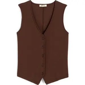 Madewell Ribbed V-neck Vest - Roasted Chicory