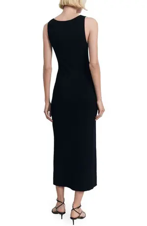 Mango Tie Neck Sleeveless Maxi Dress
