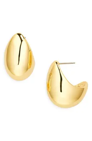 KENNETH JAY LANE Domed Huggie Hoop Earrings - Gold