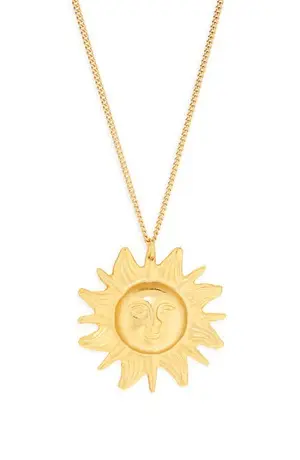 KENNETH JAY LANE Sun Pendant Necklace - Gold