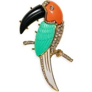 KENNETH JAY LANE Toucan Pin - Polished Gold