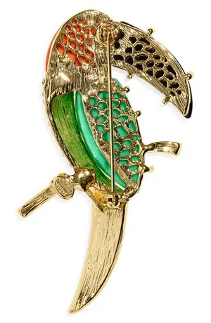 KENNETH JAY LANE Toucan Pin - Polished Gold