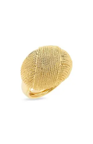 KENNETH JAY LANE Textured Knot Adjustable Cocktail Ring - Gold