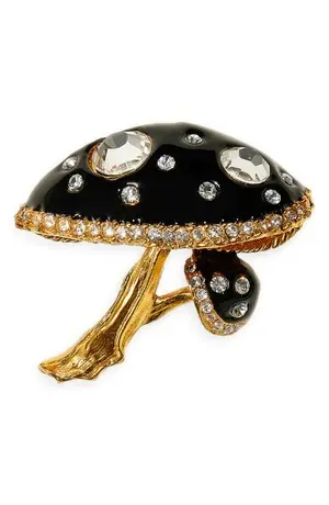 KENNETH JAY LANE Mushroom Pin - Black