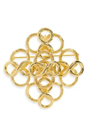 KENNETH JAY LANE Fancy Swirls Pin - Gold