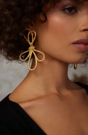KENNETH JAY LANE Oversized Bow Drop Earrings