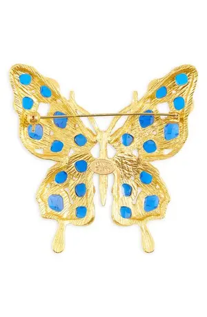 KENNETH JAY LANE Blue Stone Butterfly Pin