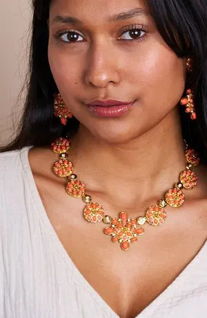 KENNETH JAY LANE Medallion Frontal Necklace