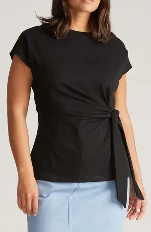 Universal Standard Crescent Side Tie Top - Black