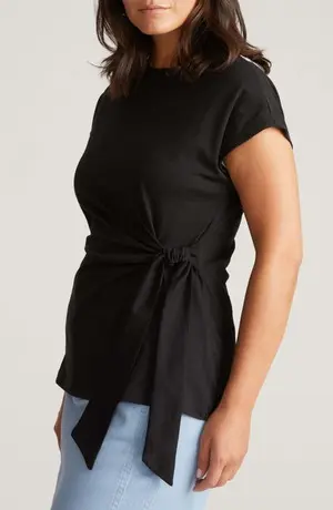 Universal Standard Crescent Side Tie Top - Black