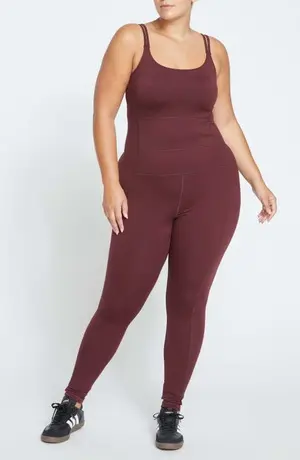 Universal Standard Strappy Jumpsuit Black Cherry