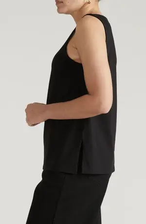 Universal Standard Noyack Breton Stripe Tank - Solid Black