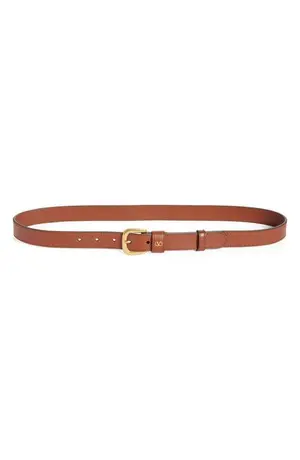 Valentino Garavani Vlogo Signature Leather Belt - Deep Caramel