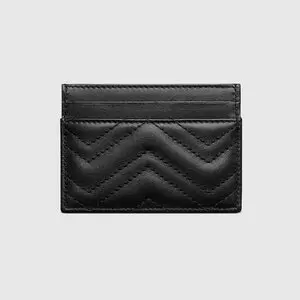 Gucci Gg Marmont Card Case Leather - Black