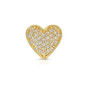 Maya Brenner Designs Pavé Heart Stud Earrings - 14k Yellow Gold
