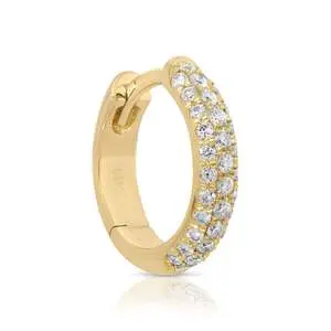 Maya Brenner Designs Pavé Diamond Huggie - 14k Yellow Gold