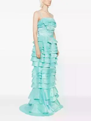 SAIID KOBEISY Layered Organza Gown - Blue