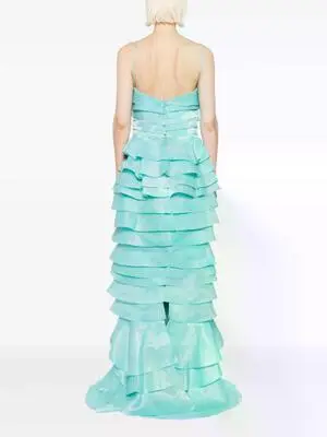 SAIID KOBEISY Layered Organza Gown - Blue
