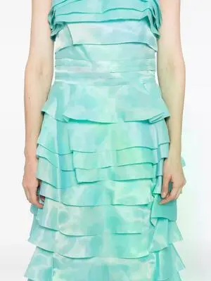 SAIID KOBEISY Layered Organza Gown - Blue