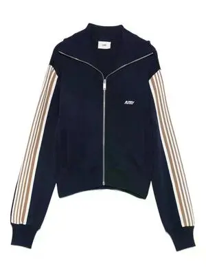 AUTRY Stripe-detail Zip-up Sweatshirt - Blue