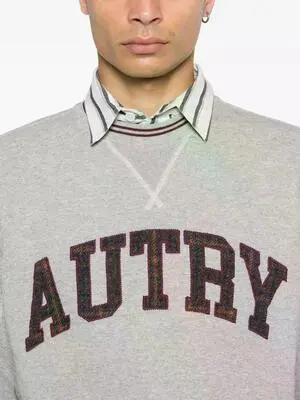 AUTRY Logo-embroidered Crew-neck Sweatshirt - Grey