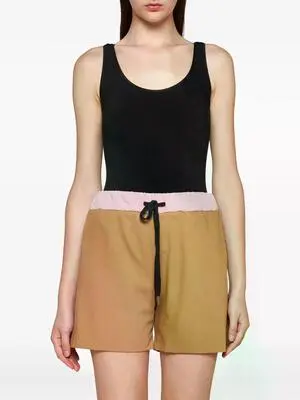 BLANCA VITA Elastic-waistband Silk Shorts - Neutrals